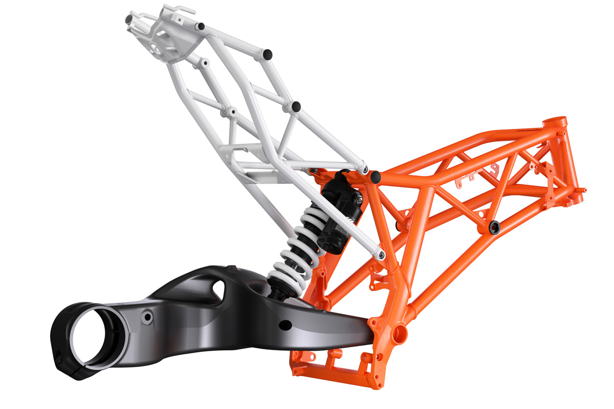 Fackverksramen i rundrör av stål är lättare än förut. Man visar ...